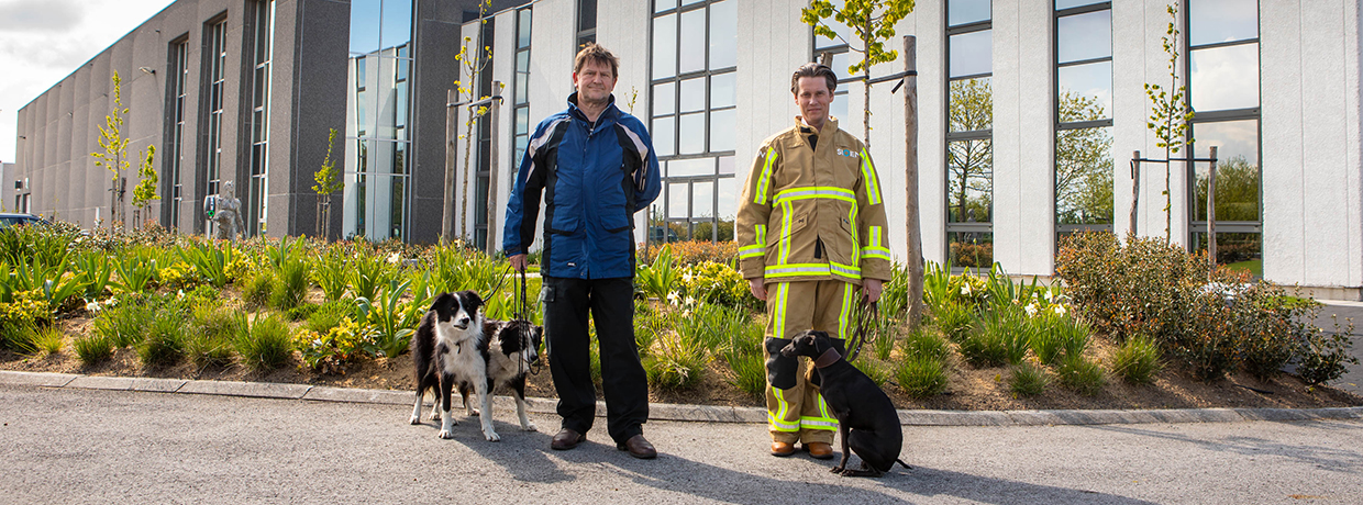 Training of a fire investigation dog | Sioen CSR